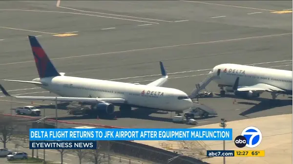 LAX-bound Delta flight makes emergency return to NYC after evacuation slide falls off plane ...