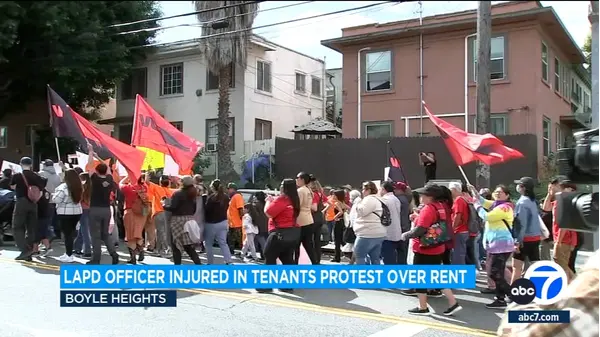 LAPD officer injured during protest in Boyle Heights over proposed rent ...