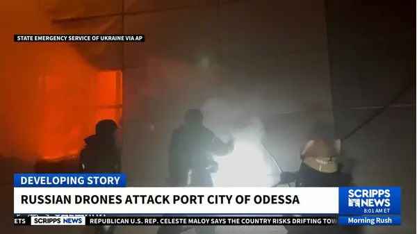 Russian drones attack Ukrainian port city of Odessa - Scripps News ...
