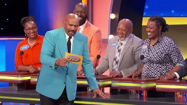 Steve Harvey goes WILD for podium answer!! - Family Feud | Xumo Play