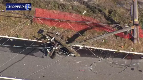 Crash causes power lines, broken electrical poles to fall across Rt. 40 ...